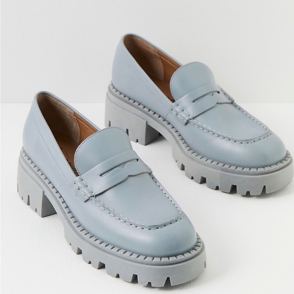Free People | Shoes | New Free People Boardwalk Blue Lyra Lug Sole ...